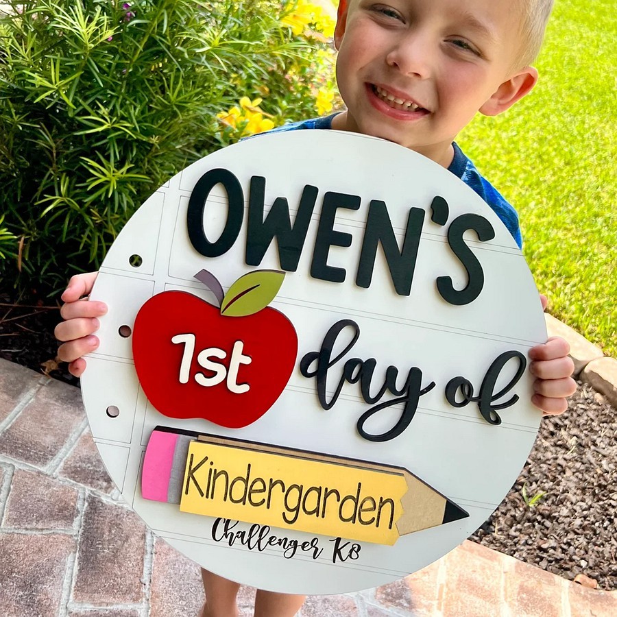 Personalized First Day of School Sign Interchangeable Back to School ...